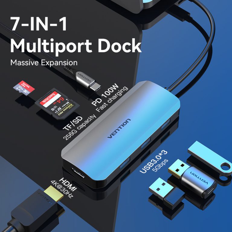 Vention Multiport Hub Usb Type C hdmi Usb 3.0 Card Reader TF SD Power ...