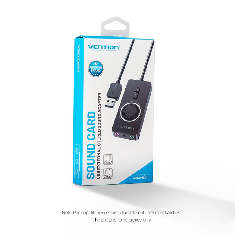 VENTION Sound Card USB 2.0 with Microphone Input and Volume Control ...